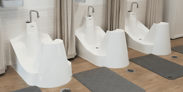 Wudu wash basins for ablution. Foot wash stations & dual level sinks ...